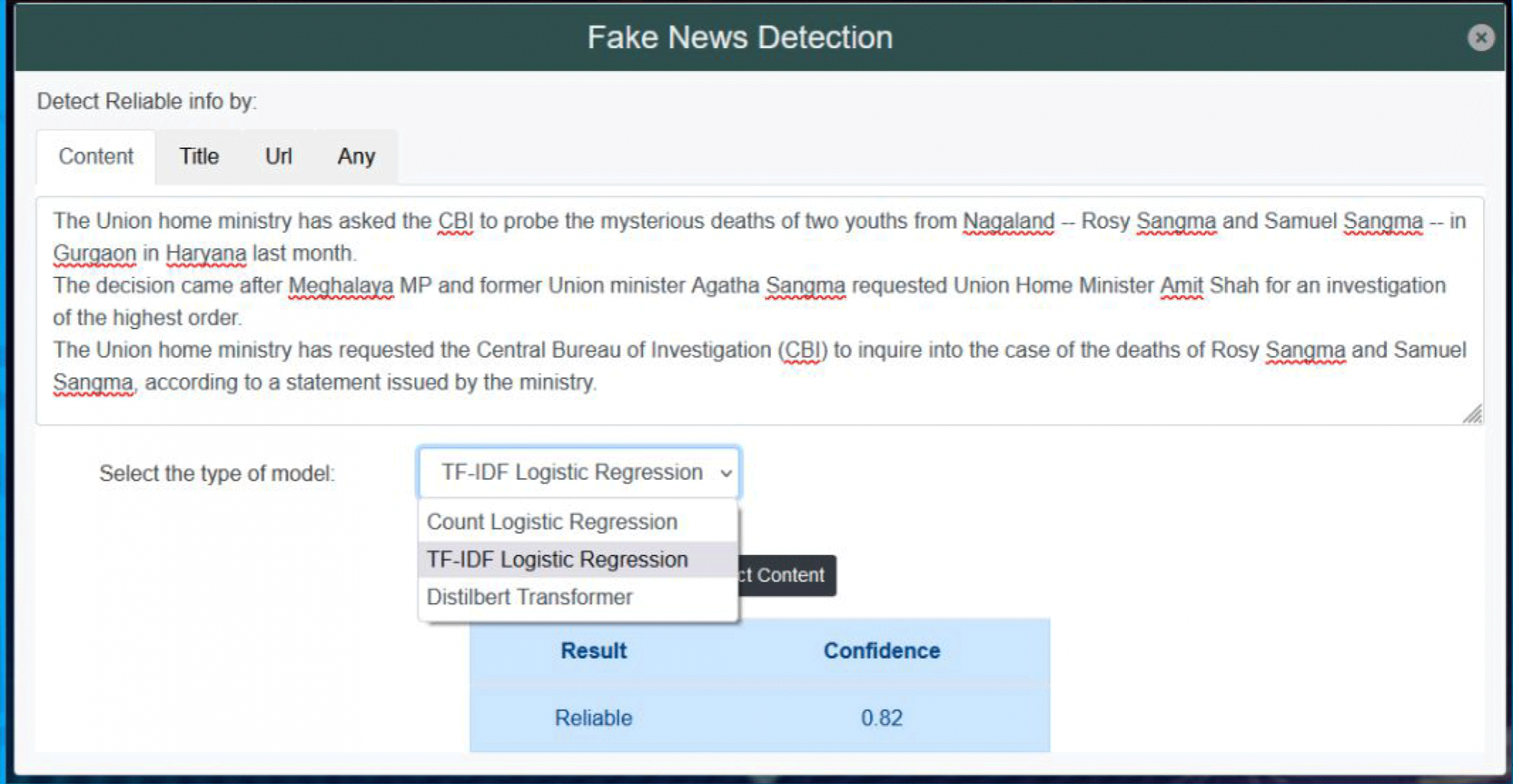 AI Enabled Fake News Detector - BEL